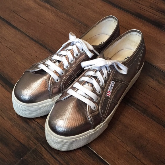 Superga | Shoes | Superga Silver Metallic Sneakers Size 39 2 | Poshmark